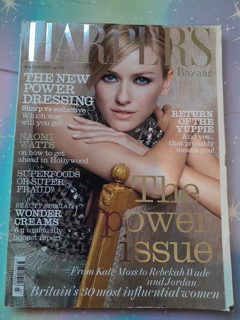 HARPERS BAZAAR UK Magazine Naomi Watts March 2007 Vintage & Queen Kate ...