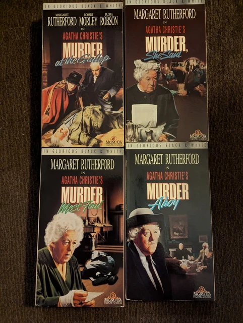 AGATHA CHRISTIE MURDER Mysteries 4 VHS Lot Margaret Rutherford FREE ...