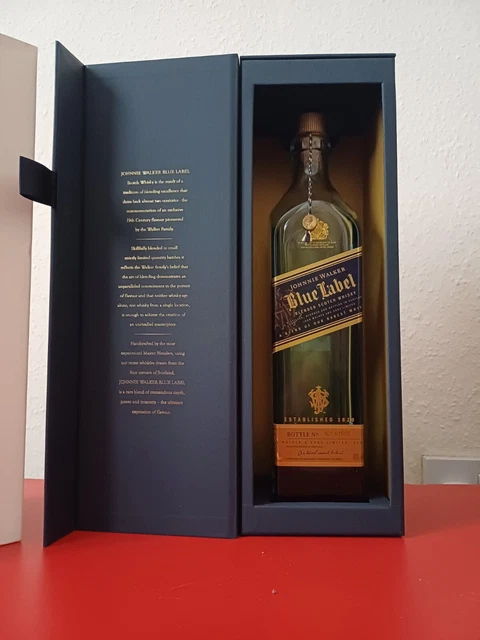 JOHNNIE WALKER BLUE Label Scotch Whisky Empty Bottle with Displa Box ...