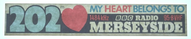 BBC RADIO MERSEYSIDE 202 “My Heart belongs to..” window sticker £3.00 ...