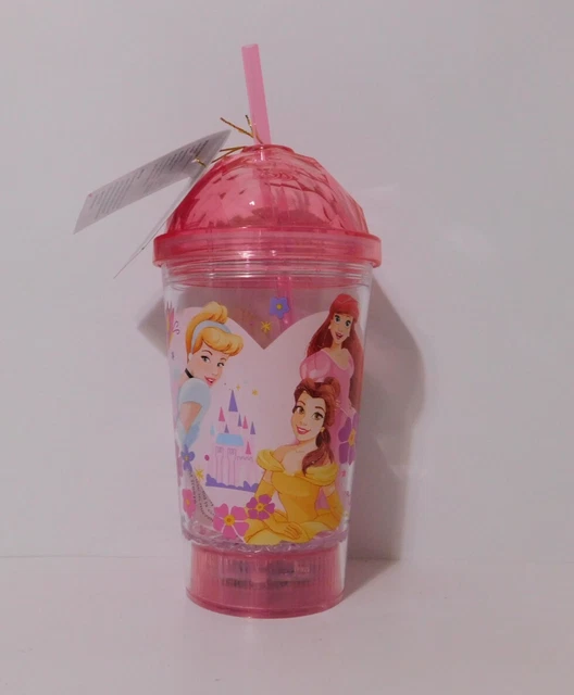 DISNEY PRINCESS PINK Light-Up tumbler dome cup with straw (NEW) £17.85 ...