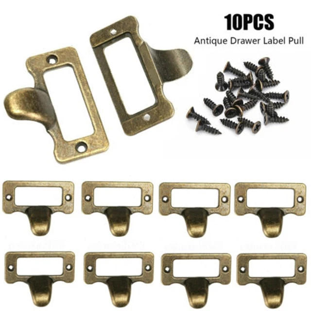 POIGN E D'ARMOIRE VINTAGE porte-carte nom de fichier avec tirage d ...