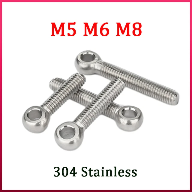 EYE BOLTS THREADED Rings Catenary Wire Hanging Screws Stainless Steel ...