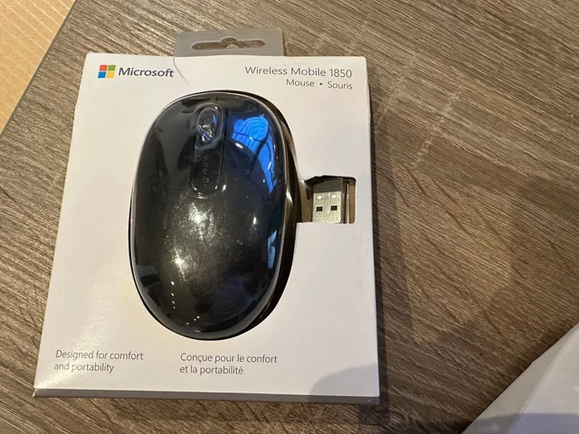 NEW DENTED BOX Microsoft Wireless Mobile Mouse 1850 Black U7Z-00001 $13 ...