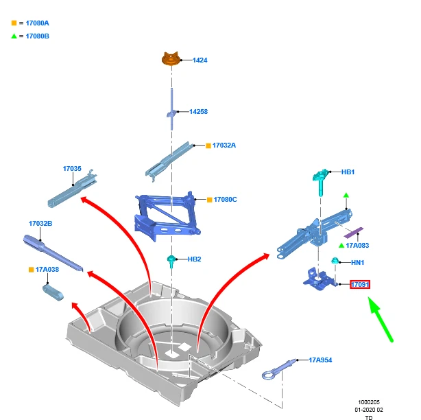 FORD KUGA MK3 Lifting Jack Retainer Bracket Assy 5696588 NEW GENUINE £ ...