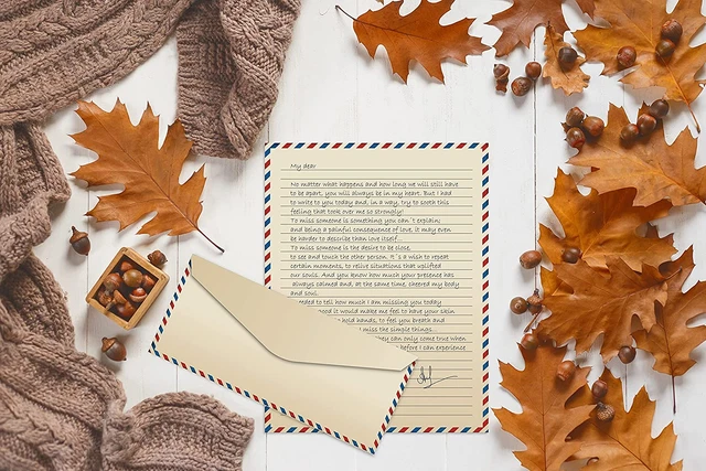 VINTAGE AIRMAIL STATIONERY Paper Set, 100-Piece Set (50 Lined Sheets ...