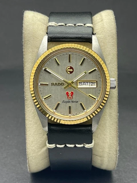 VINTAGE RADO PURPLE Horse Automatic watch 25 Jewels Excellent Condition ...