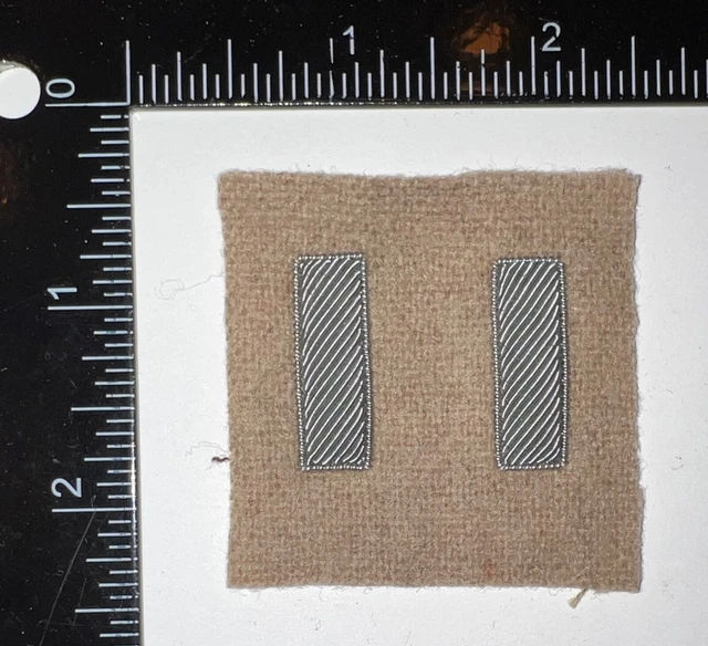 WWII US ARMY 1st Lt Rank Bullion Bars For Pinks Wool Patches £19.40 ...