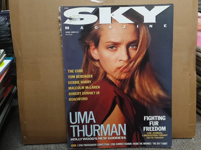 SKY MAGAZINE JUNE 1989 Uma Thurman, Cure Debbie Harry Malcolm Mclaren ...