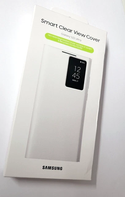 OFFICIAL SAMSUNG GALAXY S22 Ultra Smart Clear View Cover Case - White £ ...