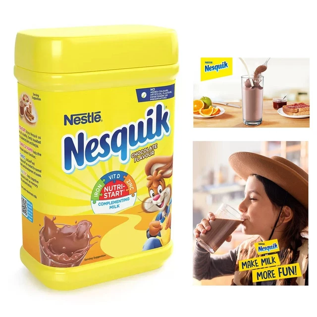 NESTLE NESQUIK CHOCOLATE Powder Drink Vitamins Just Add Milk Nesquick Tub of 1Kg £11.29 ...