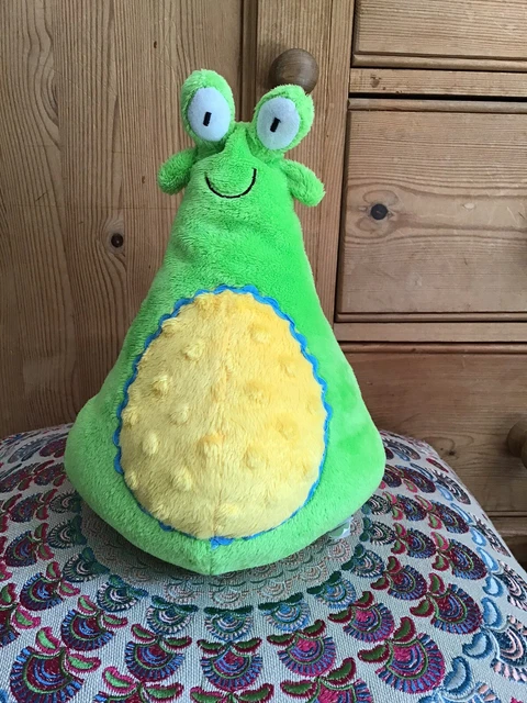 MANHATTAN TOY ROLY-BOP Chime Green Slug Alien Wobble Baby Soft Plush ...