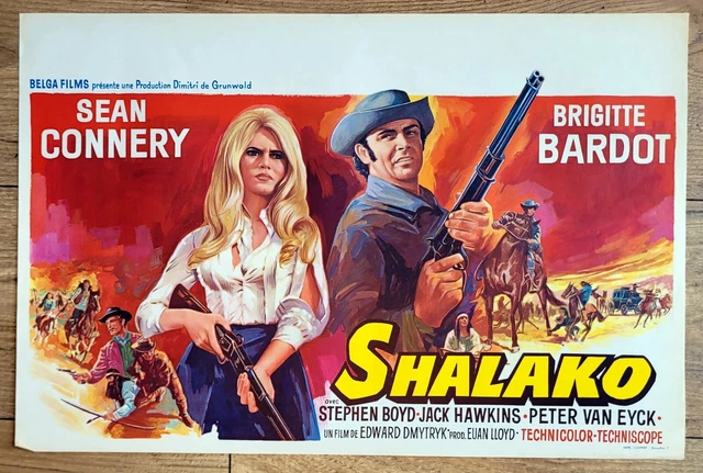 BELGIAN POSTER WESTERN SHALAKO, BRIGITTE BARDOT, SEAN CONNERY, STEPHEN ...