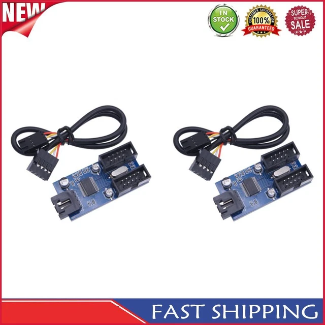 Desktop Computer Motherboard 9pin Usb Header Splitter 1 To 2 Port Connector Eur 1132 Picclick Fr