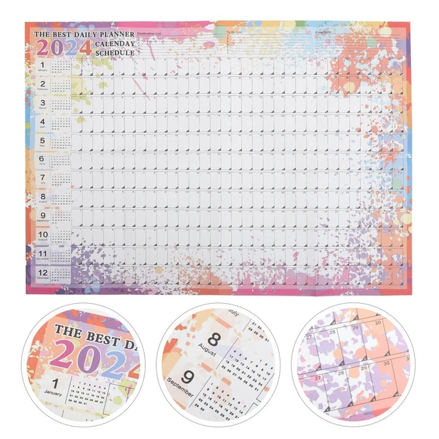 DAILY SCHEDULE CALENDAR Annual Wall Planner Year 2025 Yearly 2024 £10. ...