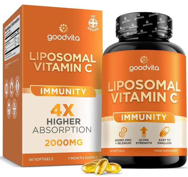 GOODVITA LIPOSOMAL VITAMIN C Softgels 2000mg 60 Softgels 1 Month Supply ...
