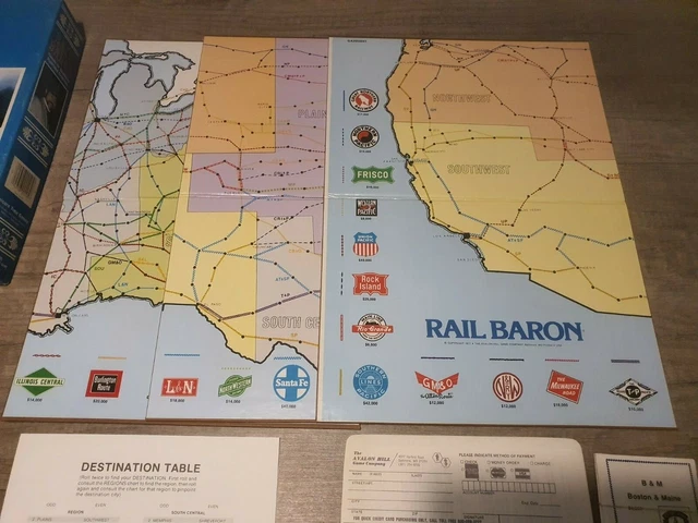 RAIL BARON: GAME of Building Railroad Empires, Avalon Hill, strategy ...
