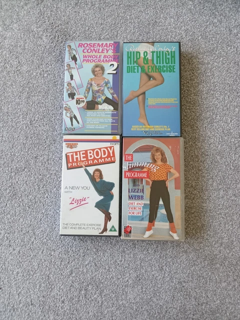 4 RETRO WORKOUT Exercise VHS Bundle Rosemary Conley Lizzy Webb Aerobics ...
