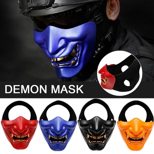 COSPLAY CREEPY DEMON Half Face Scary Halloween Mask Party Costume Prop ...