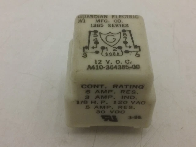 GUARDIAN ELECTRIC 1365P-2C-12D Relais Dpdt 12V Ac 30Vdc 5 Ampères EUR ...