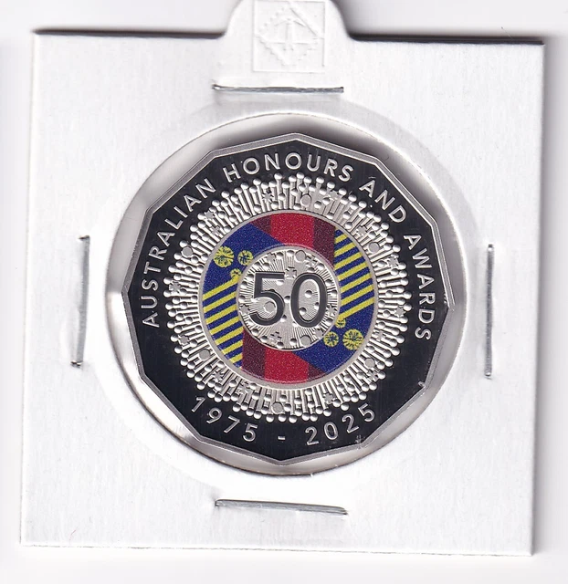 AUSTRALIAN PROOF: 2025 50 Cent Honours And Awards Coin In 2X2 Holder ...