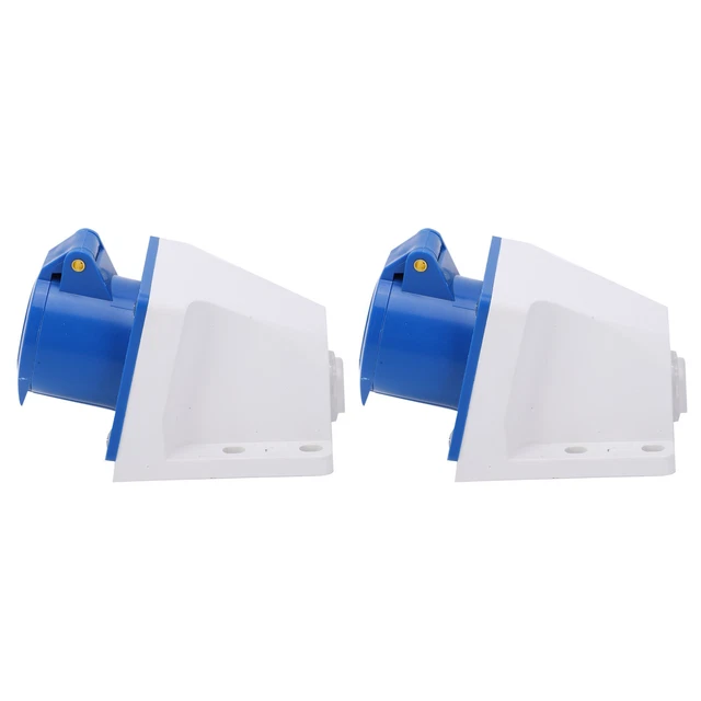 2PCS INDUSTRIAL POWER Socket 3-Pin Single Phase 16A 3 Hole 220-250V ...