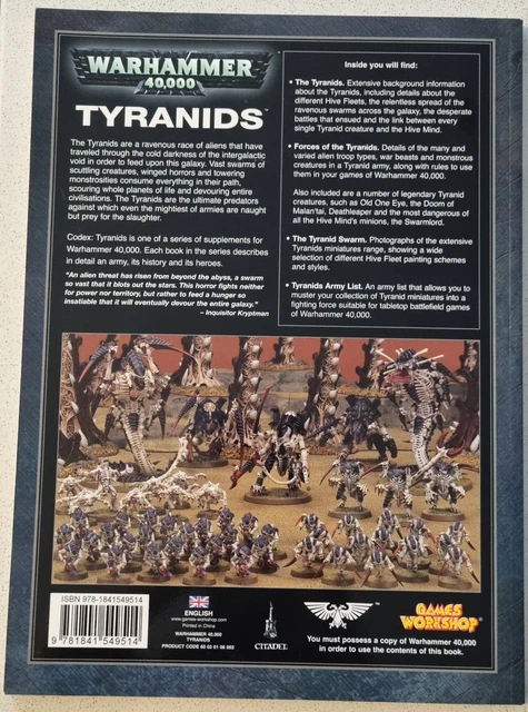 GAMES WORKSHOP WARHAMMER 40k Codex Tyranids 5th Edition Softback £8.65 ...