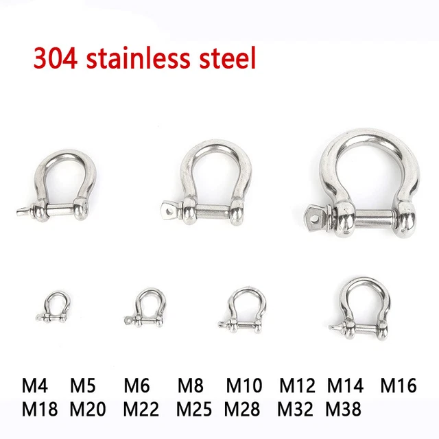 BOW-SHACKLES STAINLESS STEEL A2 Anchor Shackle Marine Grade Rigging ...