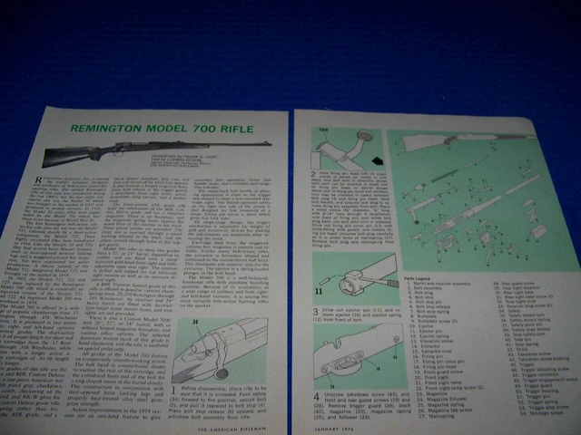 REMINGTON MODEL XP-100 (.221 Rem) Pistol...details/Exploded View/Legend ...