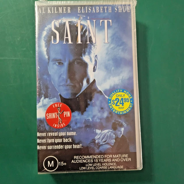 NEW SEALED THE Saint Movie VHS with Rare PIN One Off Val Kilmer ONO ...