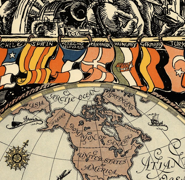 1920 WORLD PEACE Map New National Boundaries Wall Art Poster History ...