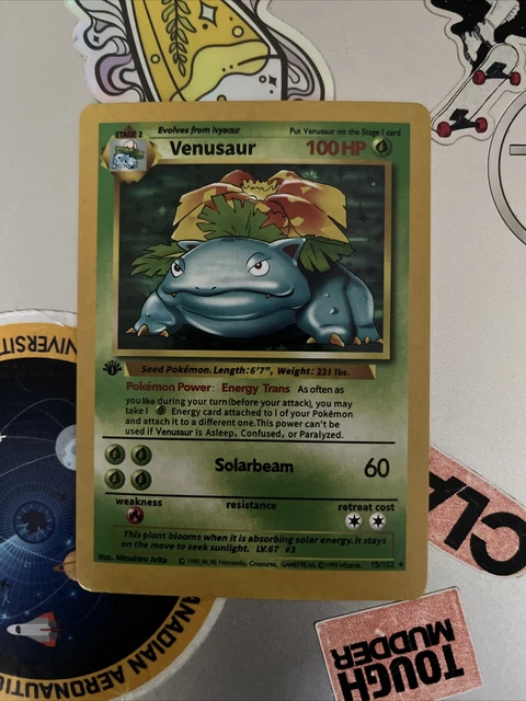 POKÉMON TCG VENUSAUR Base Set 15/102 Holo Unlimited Holo Rare $37.00 ...