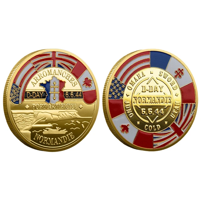 ANNIVERSARY CHALLENGE COIN D Day 80Th Anniversary Normandie Unique $20. ...