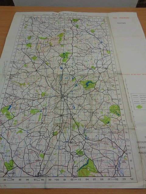 UNUSUAL WW2 BRITISH ARMY map (For SECRET 'Y' STATION training in ...