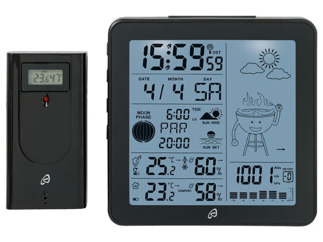 STATION MÉTÉO SANS fil RADIOGUIDÉE avec Capteur et écran LCD £41.02 - PicClick UK