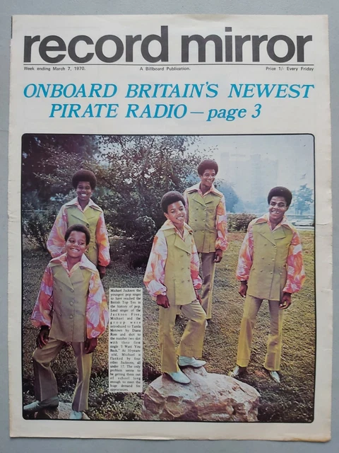MICHAEL JACKSON JACKSON 5 Record Mirror 1970 Original Magazine Cover ...