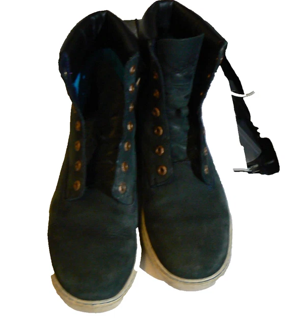 TIMBERLAND MEN’S NAVY Suede Boots Size 9.5 US | Classic Padded Collar ...