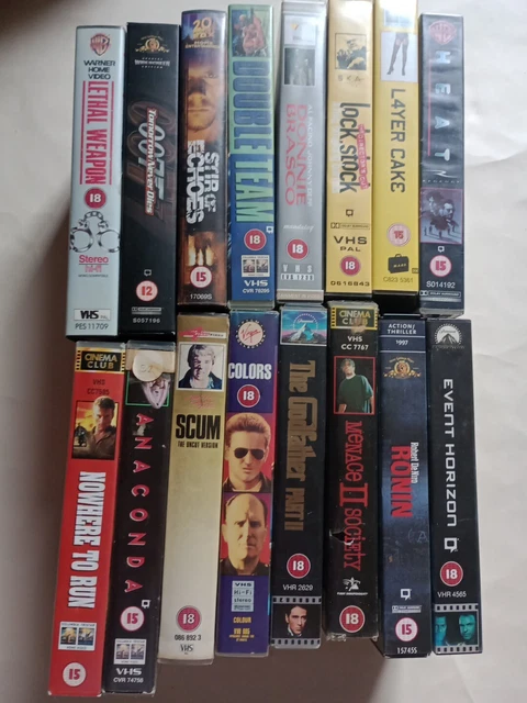 16 VHS TAPES Bundle Crime Gangster Action Thriller Drama Films Movies ...