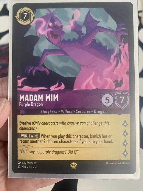 MADAME MIM DRAGON violet 47/204 non feuilleté Disney Lorcana Rise of ...