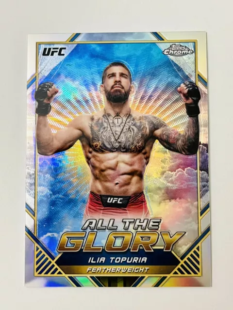 2024 TOPPS CHROME UFC Ilia Topuria All The Glory étui réfracteur hit # ... 2024 TOPPS CHROME UFC Ilia Topuria All The Glory étui réfracteur hit # ...