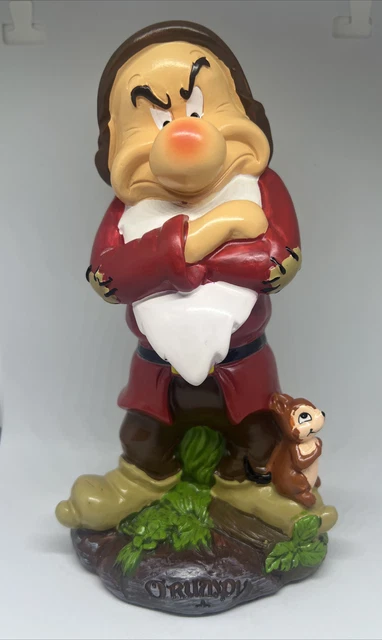 DISNEY GRUMPY GARDEN Statue Figurine Gnome 7.5 Inch Snow White NEW £40. ...