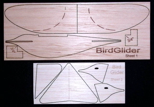 10& BIRD GLIDER Laser Cut Balsa Wood Toy Model Airplane Plane Kit ...