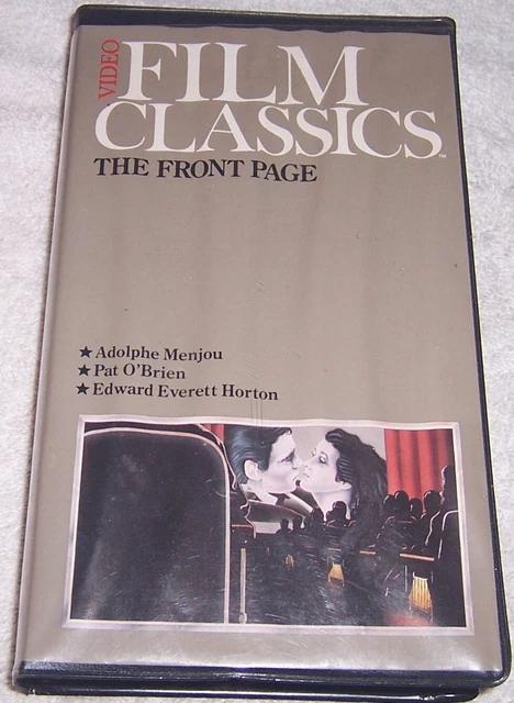 THE FRONT PAGE VHS Video Adolphe Menjou Pat O'Brien Edward Everett ...