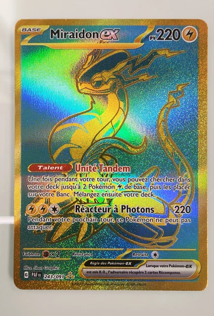 MIRAIDON EX 243/091 Destinées de paldea Carte POKÉMON Fr Secrète Gold ...