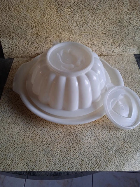 TUPPERWARE MOULE A CHARLOTTE BLANC+ PLATEAU DE SERVICE EUR 12,00 ...
