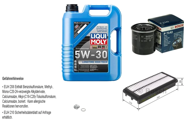 BOSCH INSPECTION SET 5L Huile Liqui Moly Longue Date High Tech 5W-30 pour Kia EUR 89,52 ...