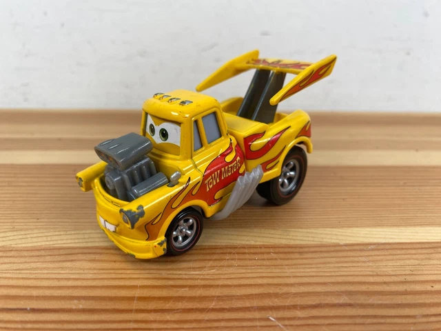 DISNEY PIXAR CARS Funny Dragster Tow Mater Hot Rod Mattel 1:55 Diecast ...