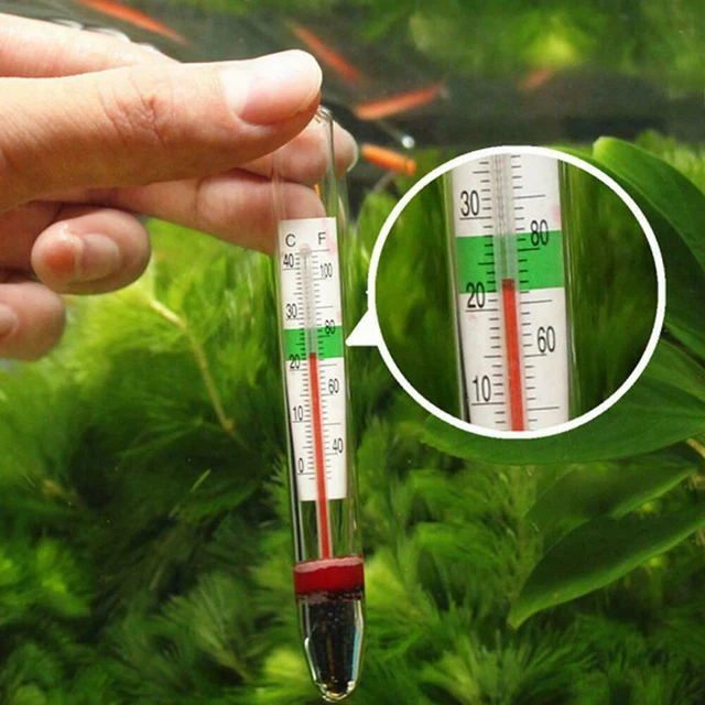 GLASS THERMOMETER AQUARIUM Fish Tank Water Temperature Meter With ...
