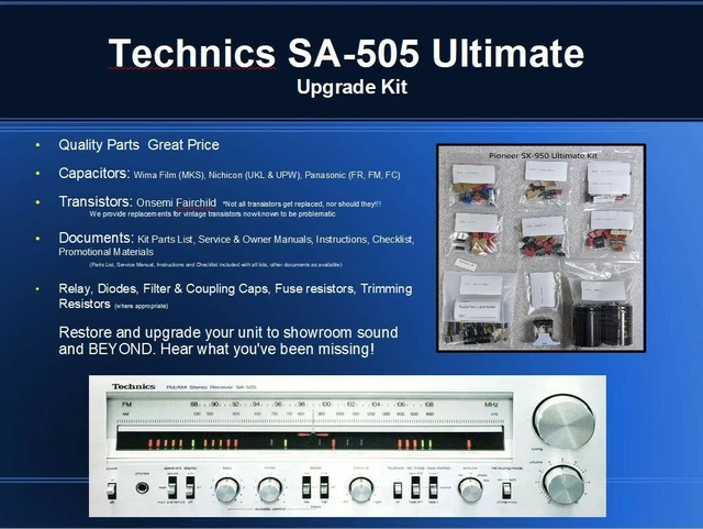TECHNICS SA-505 RECEIVER Ultimate Upgrade Kit Genuine Parts Restoration ...