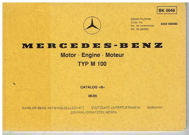 MERCEDES BENZ M100 6.3L V8 Engine 1963-81 Factory Pictorial Parts ...